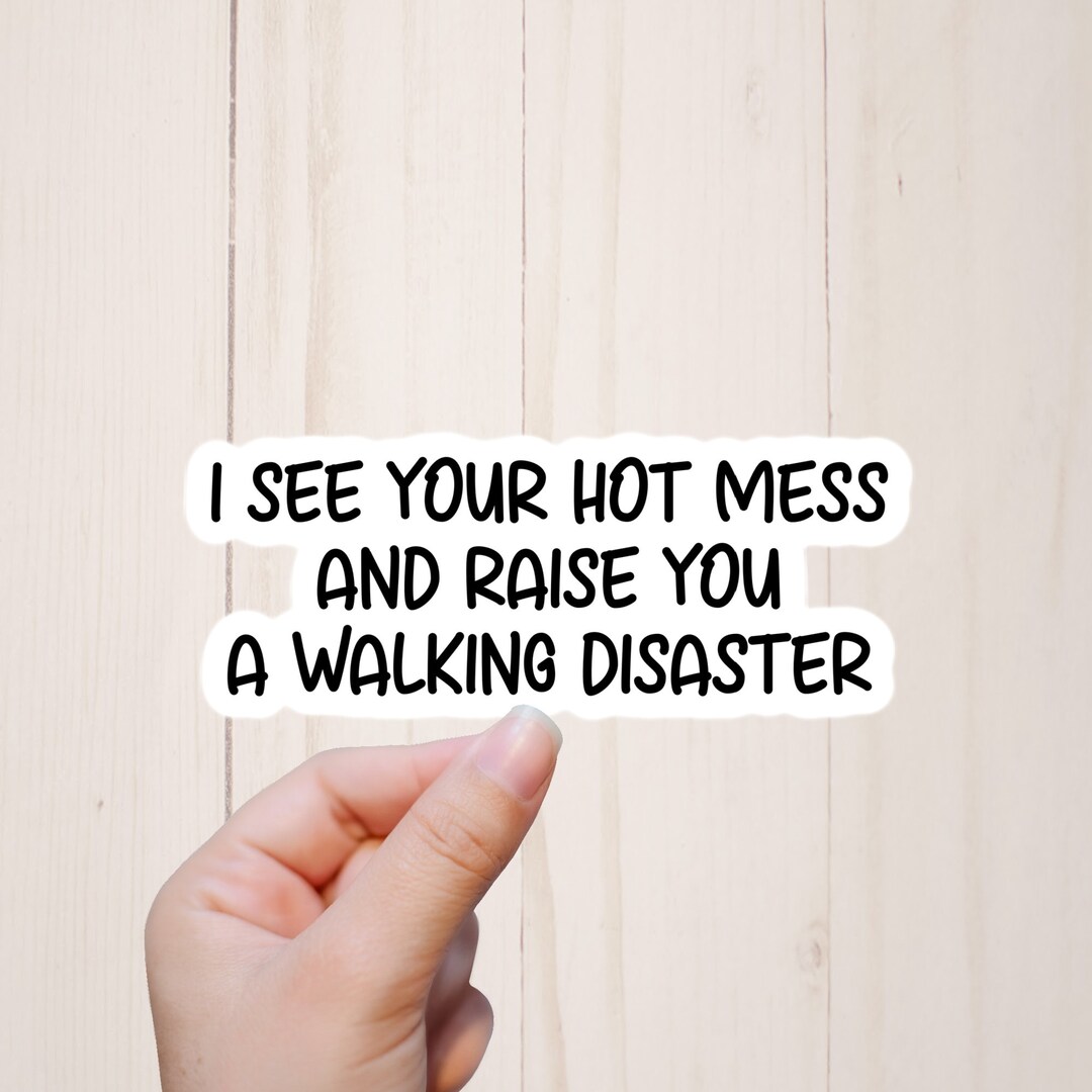Funny Stickers, I See Your Hot Mess and Raise You A Walking Disaster ...