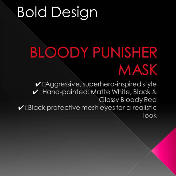 Bloody Punisher Mask – Hand-painted Superhero Face Mask for Cosplay ...