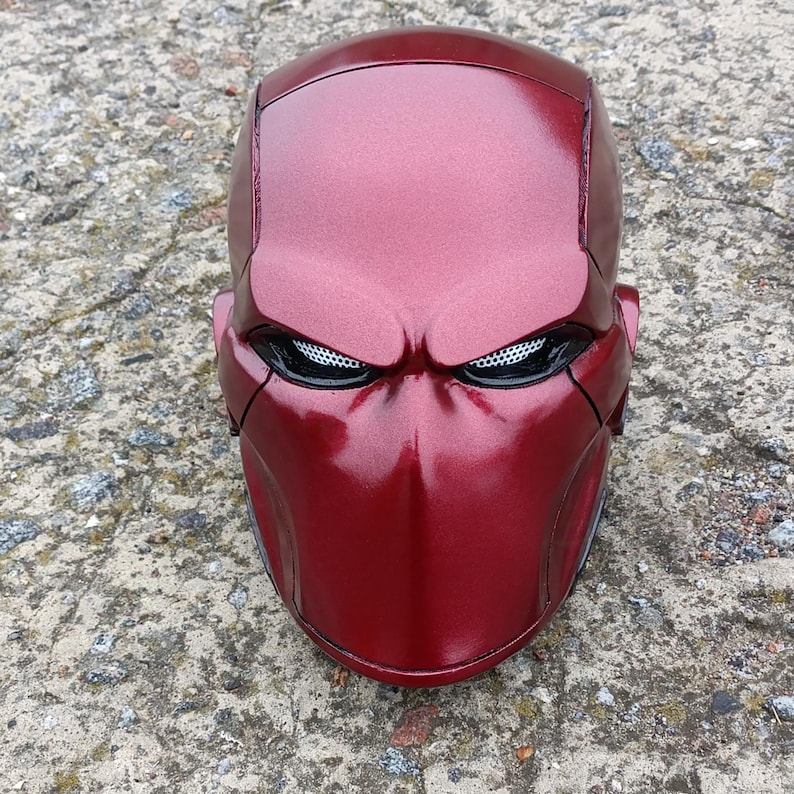 Red Hood Inspired Helmet With Leds – Cosplay Prop, Light-up Mask, Comic ...