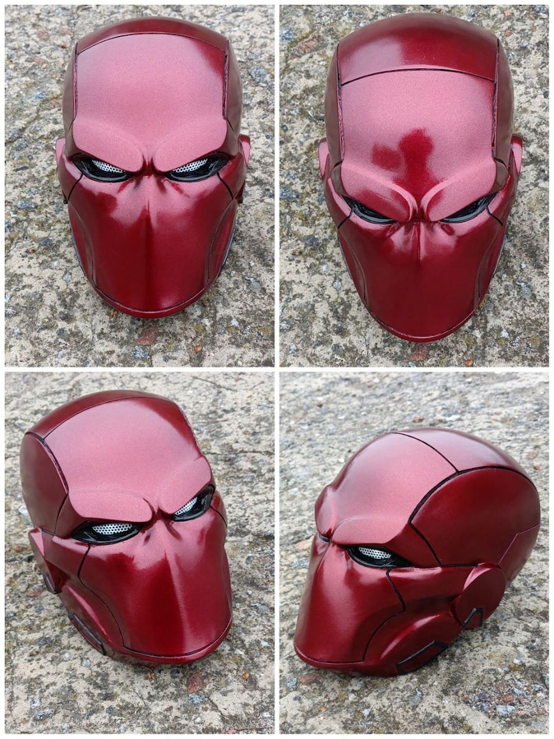Red Hood Inspired Helmet With Leds – Cosplay Prop, Light-up Mask, Comic ...