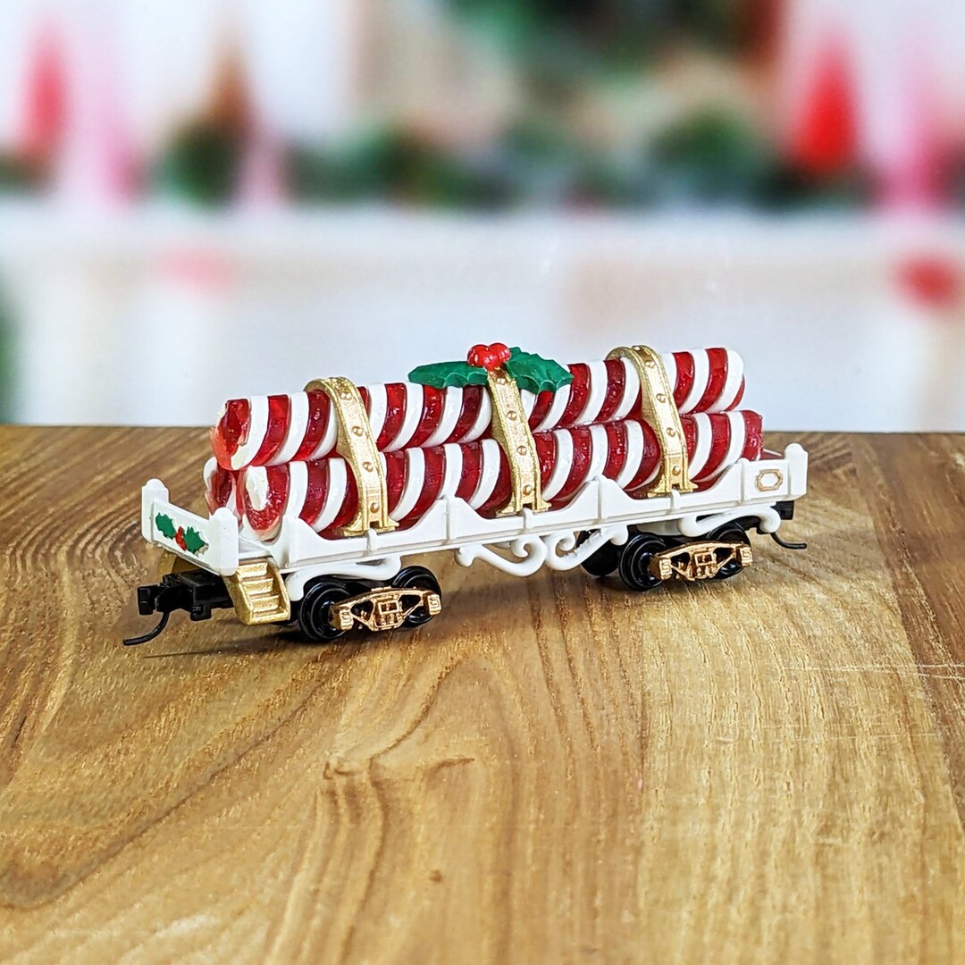 Candy Cane Carrier | N-scale Train Car (white), Rolling Stock, North ...