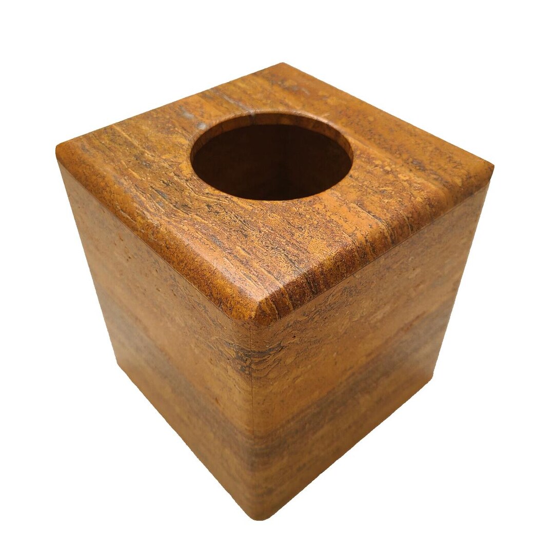 Vintage Rust Onyx Stone Square Tissue Box Cover Holder - Etsy