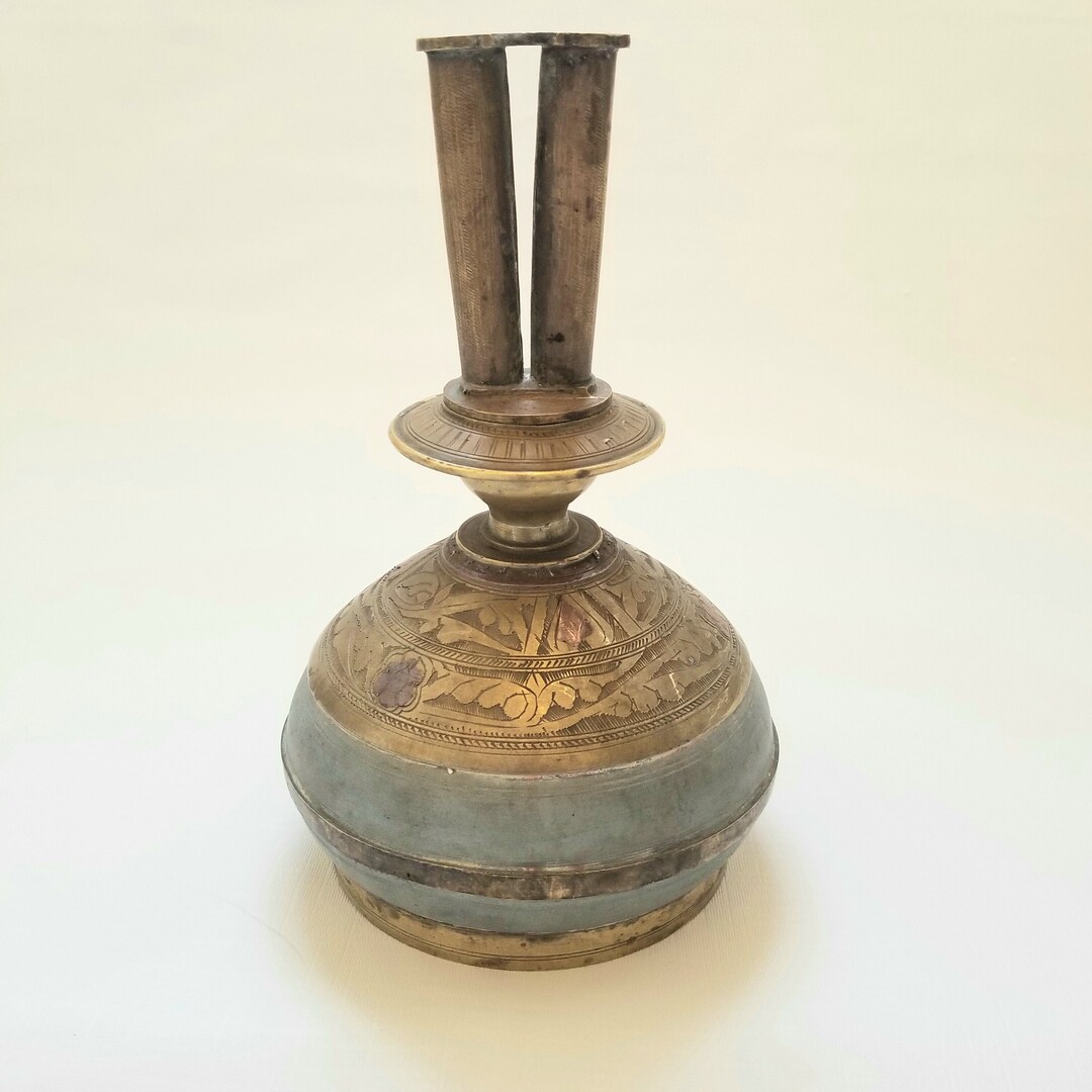 Antique Etched Brass Hookah Vintage - Etsy