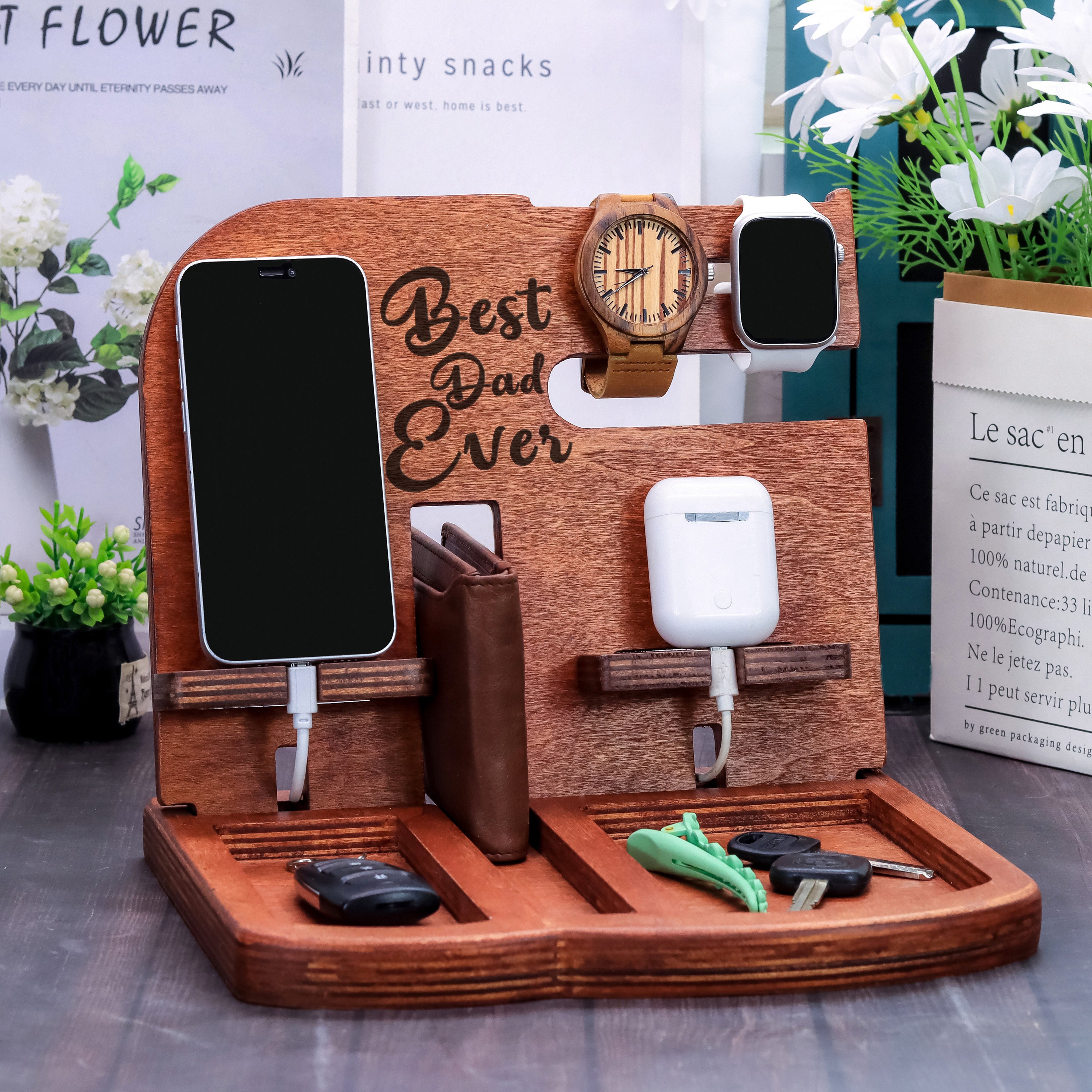 Personalized Valet Docking Stations Nightstand Valet Night - Etsy