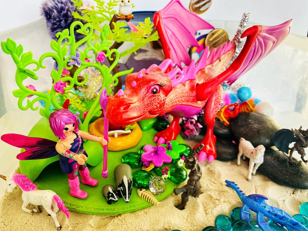 Believe Sensory Bin Dragon Play Set Fairy Toy Play Kit Kids Sensory Kit ...