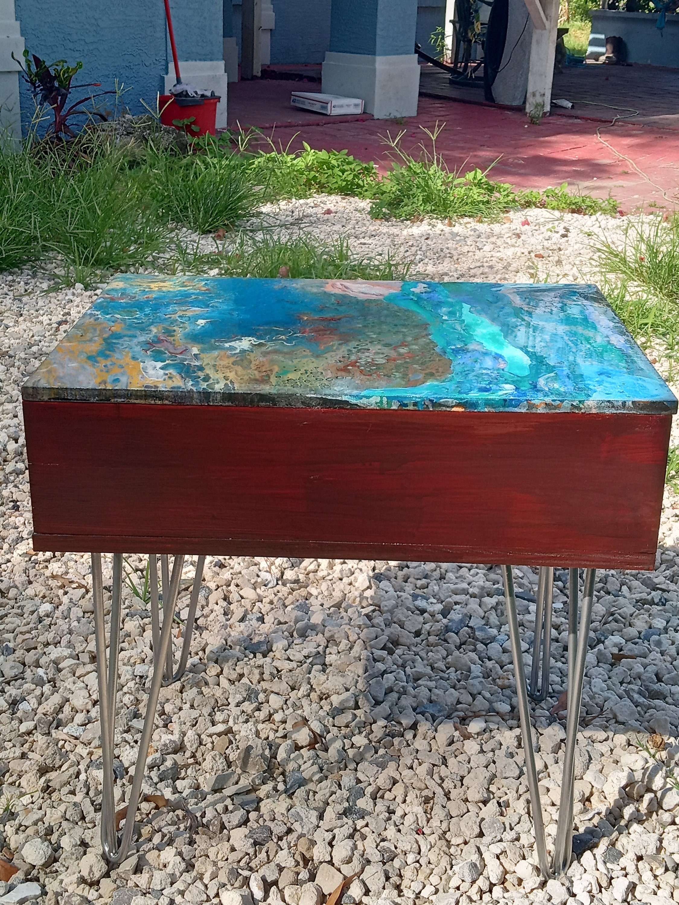 Hand Painted End Table - Etsy