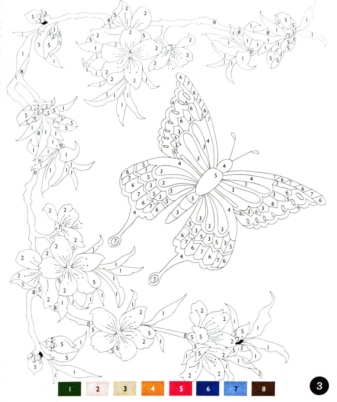 Color by Number Butterflies - Etsy