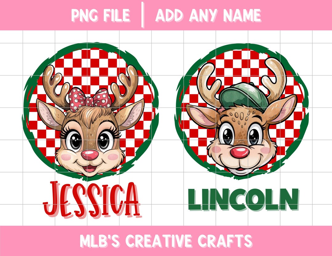 Personalized Christmas Name Reindeer PNG | Personalized Kids Christmas ...