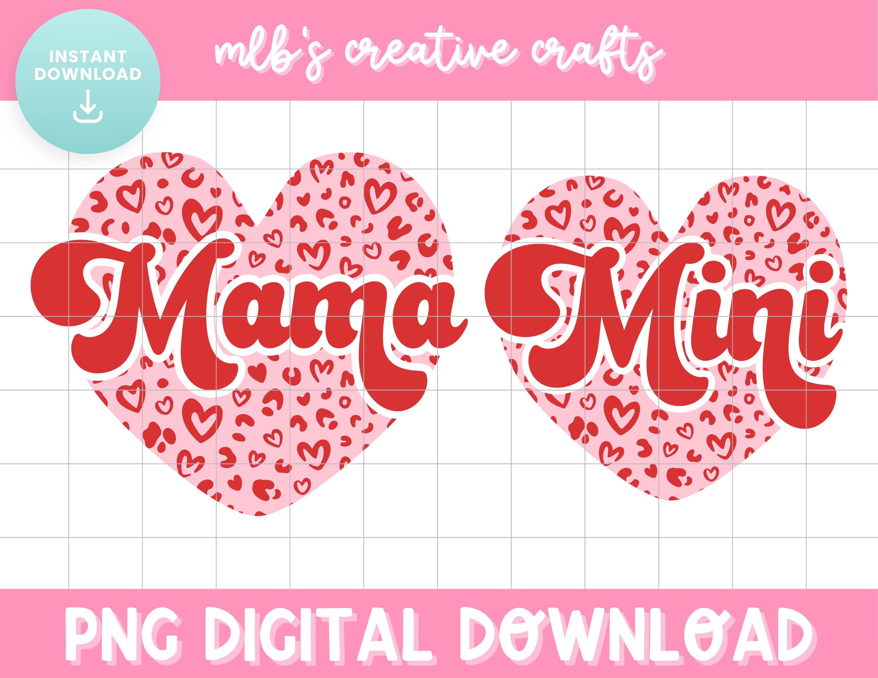 Mama & Mini Matching Valentines Day PNG | Valentine Day PNG | Retro ...