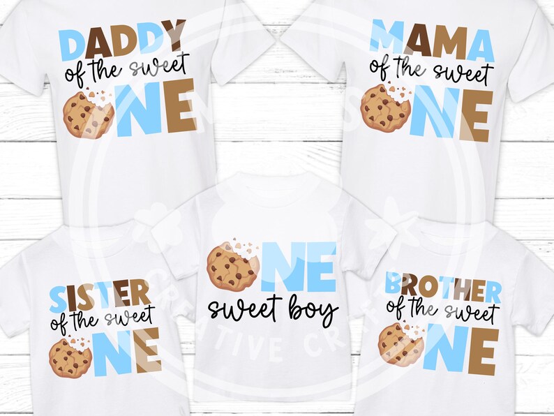 Cookie One Sweet Boy Birthday PNG Bundle | Family Matching (digital ...