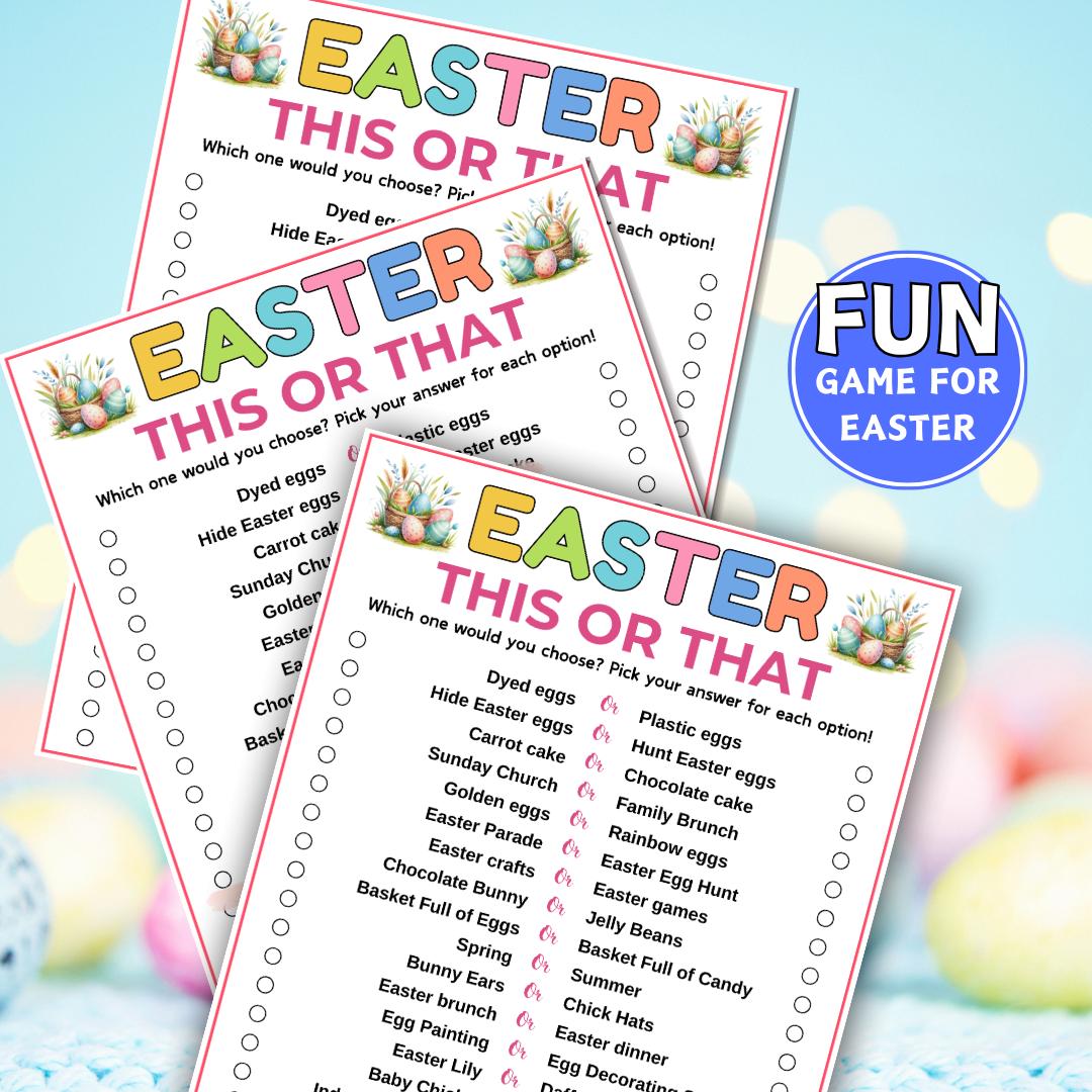 Easter This or That Game, Would You Rather, Printable Easter Games ...