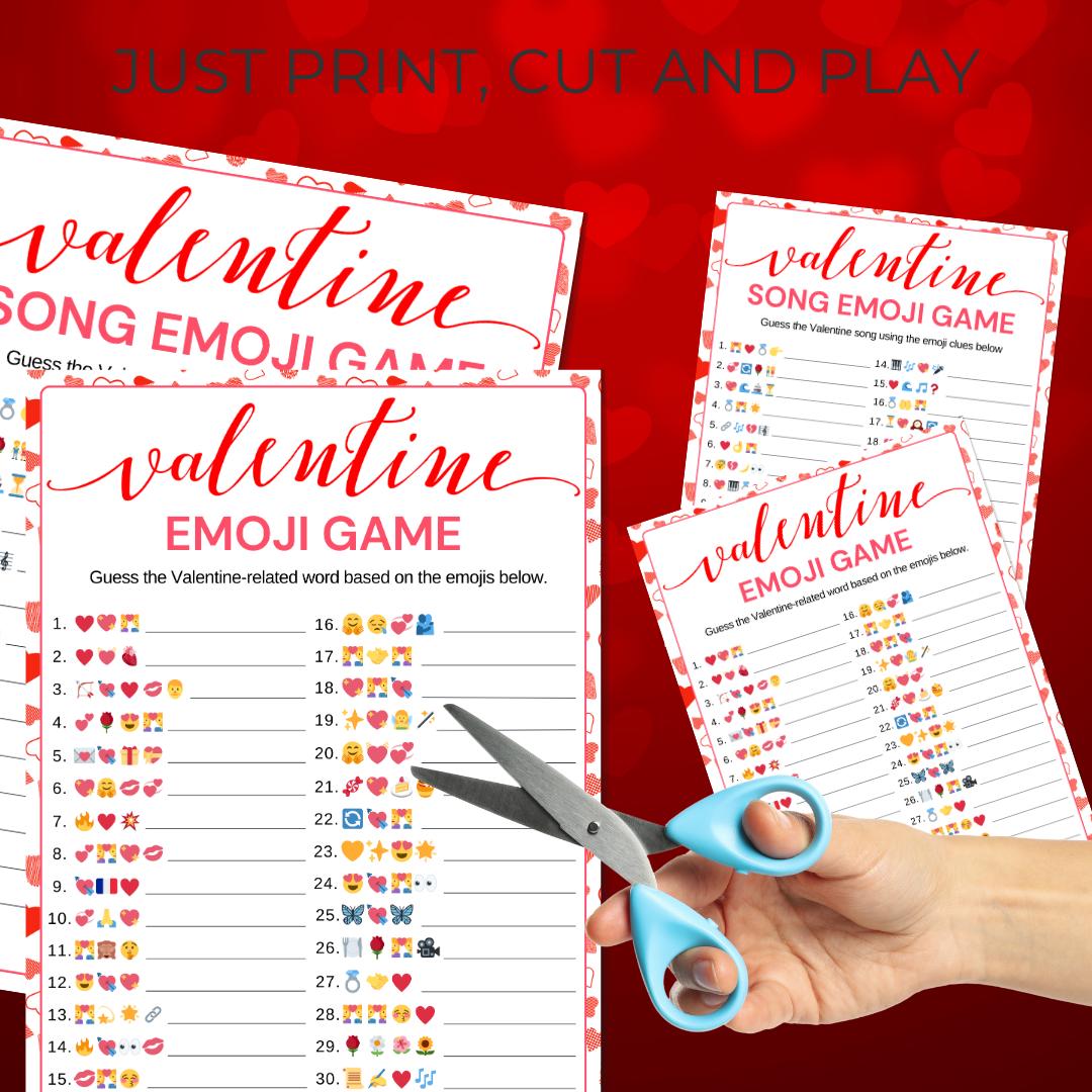 Valentine's Day Emoji Pictionary Bundle, Valentines Emoji Bundle ...