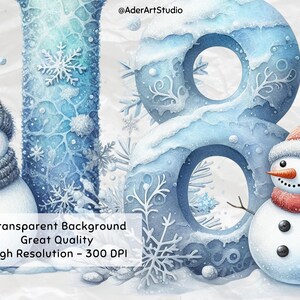 Christmas Alphabet and Numbers Clipart Bundle, Christmas Letters ...