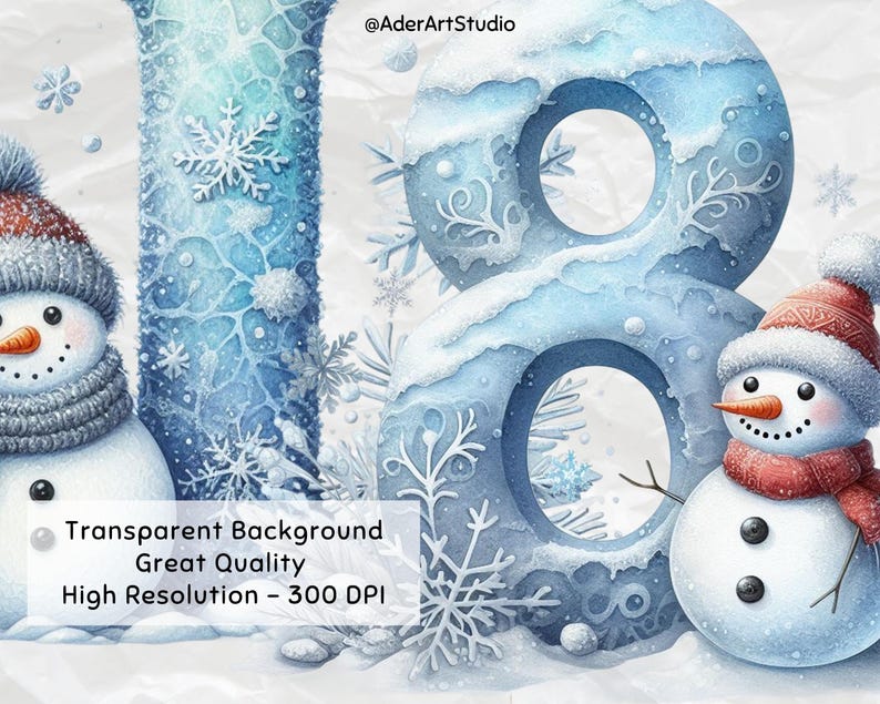 Christmas Alphabet and Numbers Clipart Bundle, Christmas Letters ...