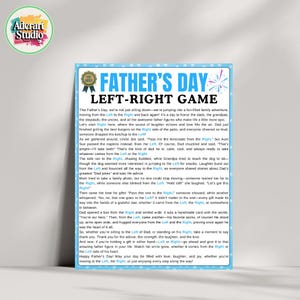 Left Right Father's Day Game, Pass the Prize Gift Exchange Game ...