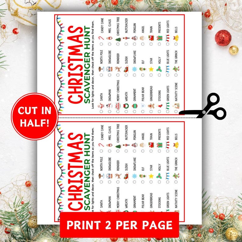 Christmas Lights Scavenger Hunt Game, Family Christmas Activity ...