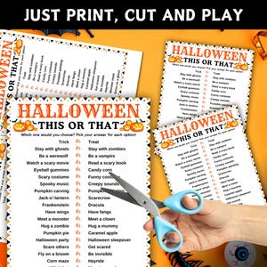 Halloween This or That Game, Would You Rather, Printable Halloween ...