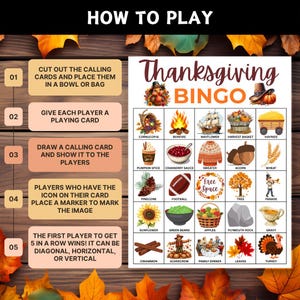 30 Thanksgiving Bingo Cards, Printable Thanksgiving Bingo, Thanksgiving ...
