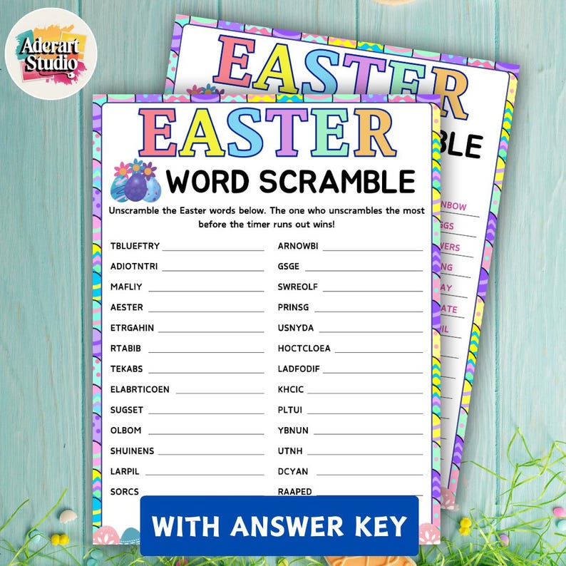 Easter Word Scramble Game, Printable Easter Game, Fun Activity Word ...