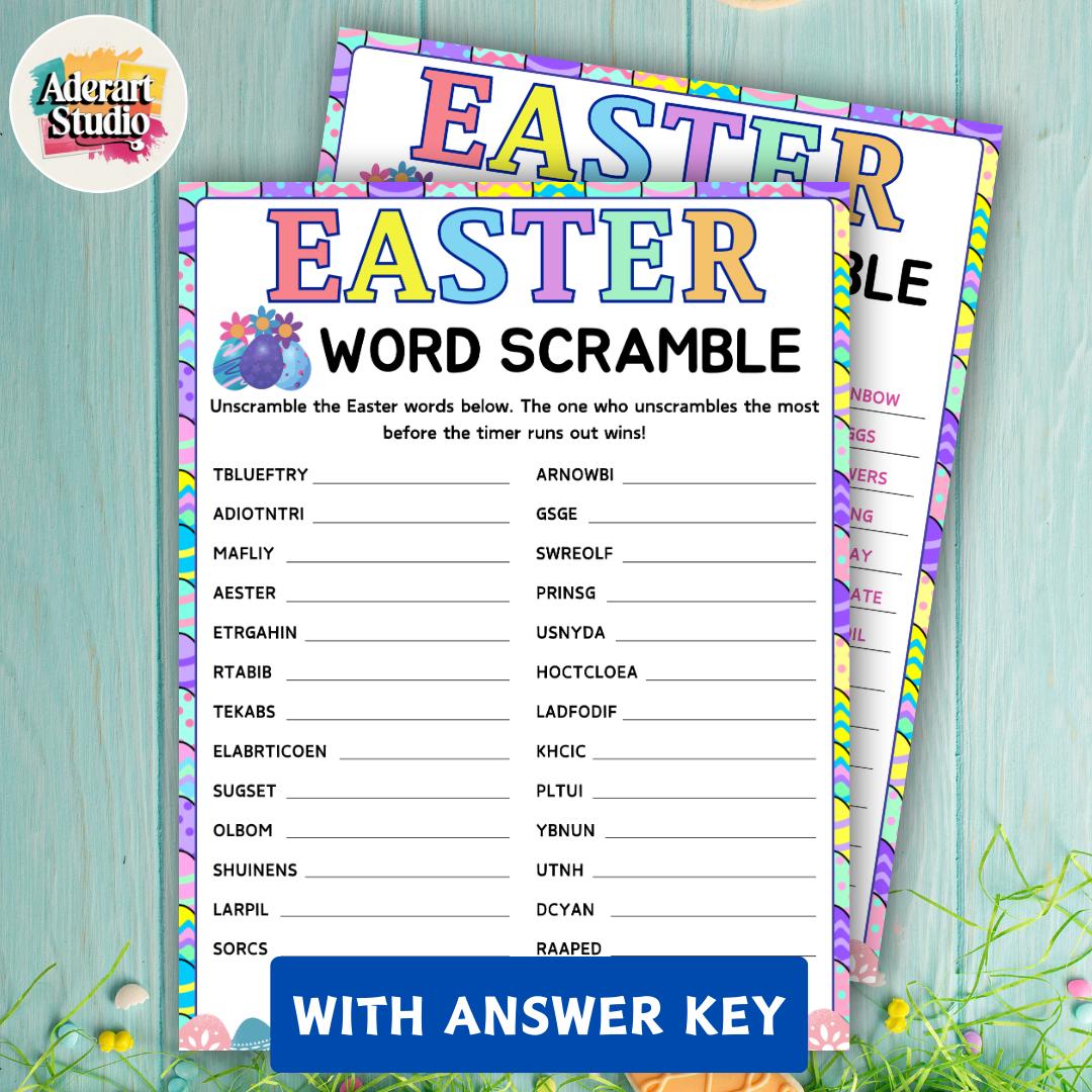 Easter Word Scramble Game, Printable Easter Game, Fun Activity Word ...