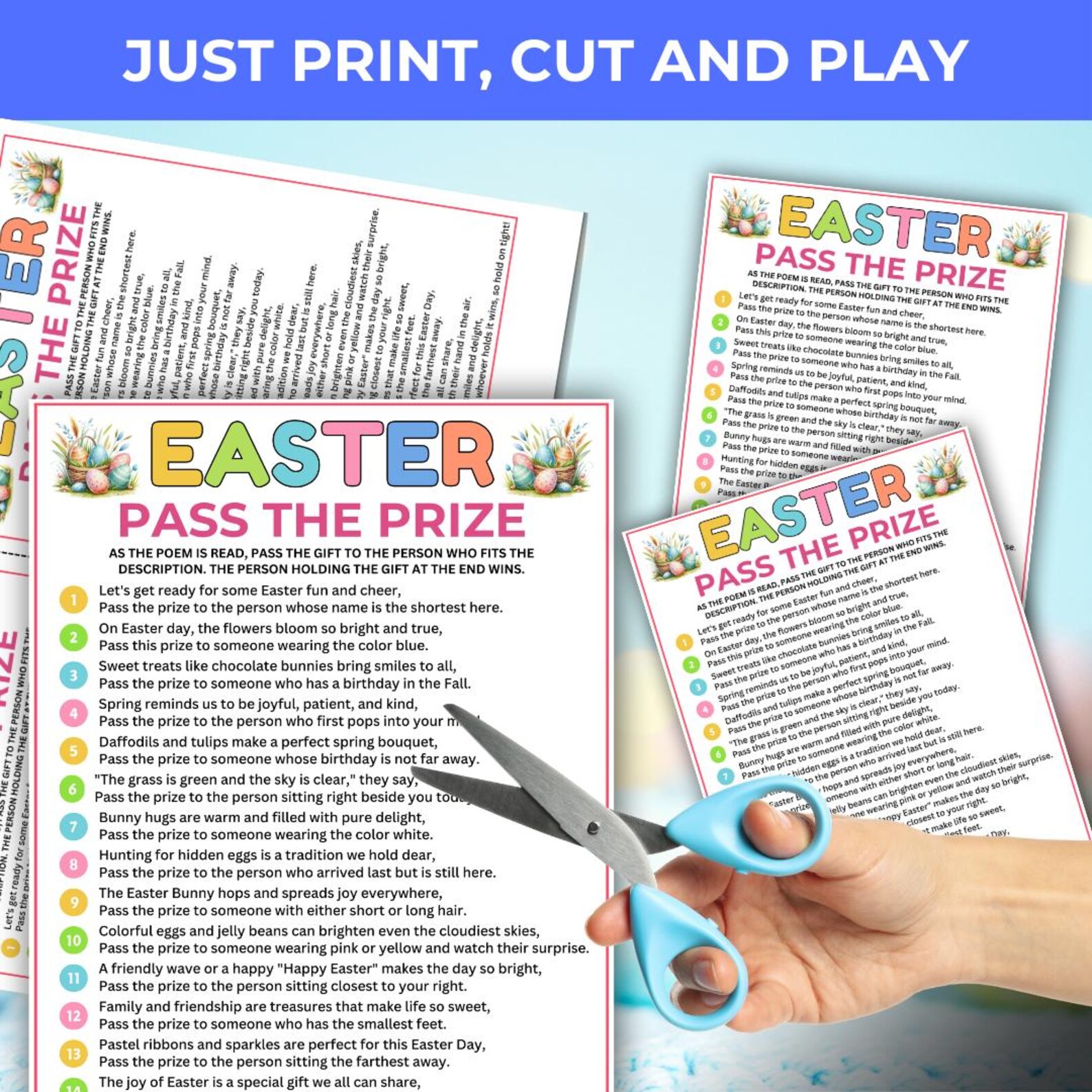 Easter Pass the Prize Game, Pass the Gift Easter Game, Easter Pass the ...