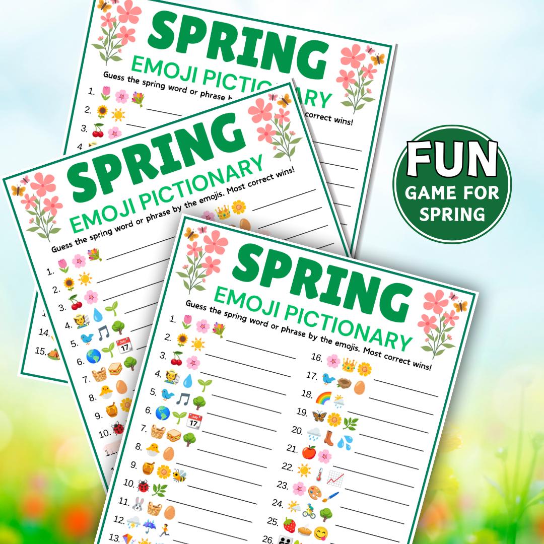 Spring Emoji Game, Spring Emoji Pictionary, Spring Trivia Game ...