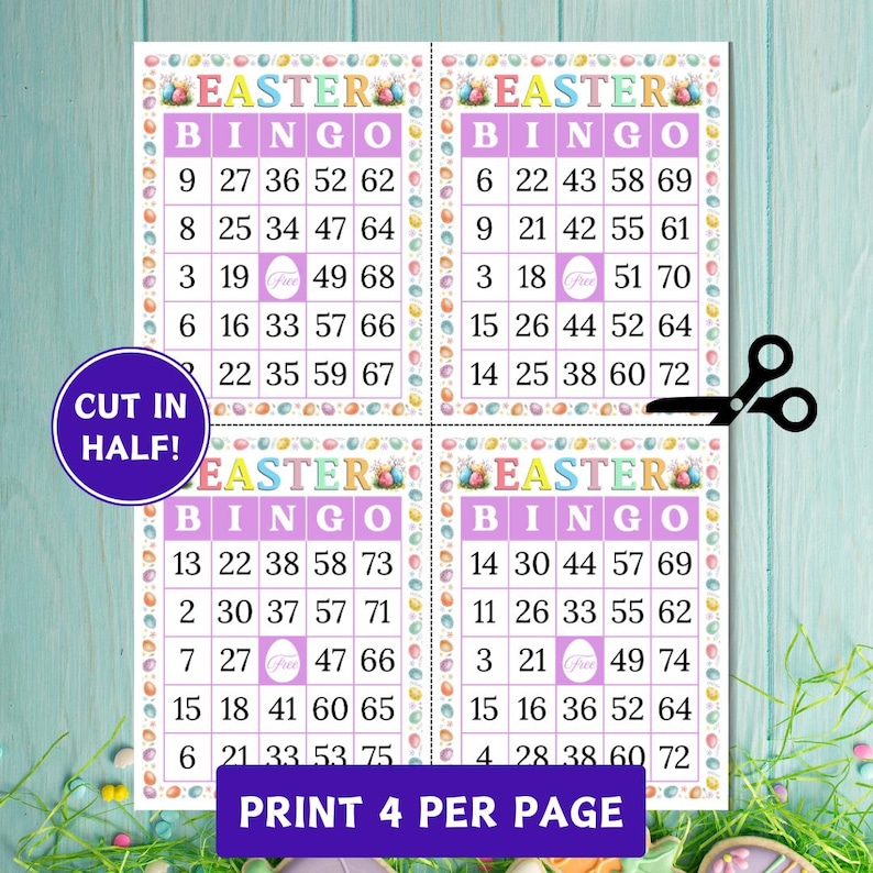 100 Easter Bingo Cards, Easter Party Game, Easter Bingo Game, Printable ...