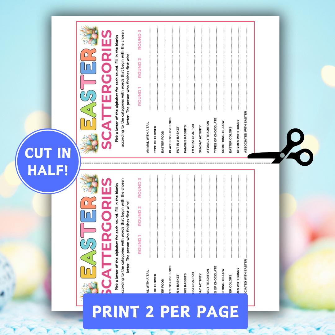 Easter Scattergories Game, Printable Easter Games, Category Challenge ...