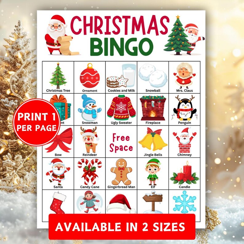 Christmas Bingo, 30 Christmas Bingo Cards, Christmas Party Games ...