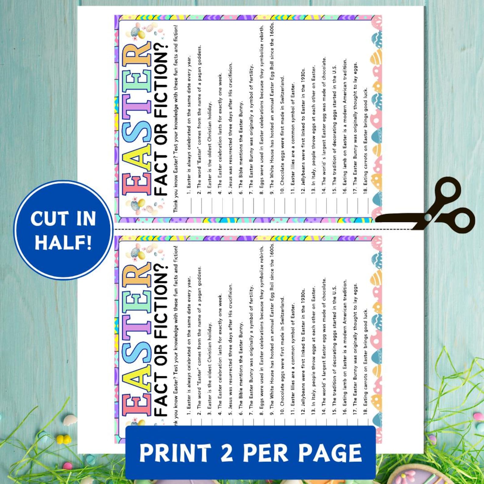 Easter Fact or Fiction Game, Printable Easter Fact Quiz, Easter Trivia ...