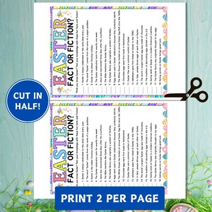 Easter Fact or Fiction Game, Printable Easter Fact Quiz, Easter Trivia ...
