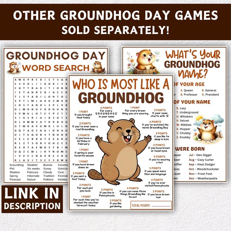 Groundhog Day Word Scramble Game, Printable Groundhog Activity, Word ...