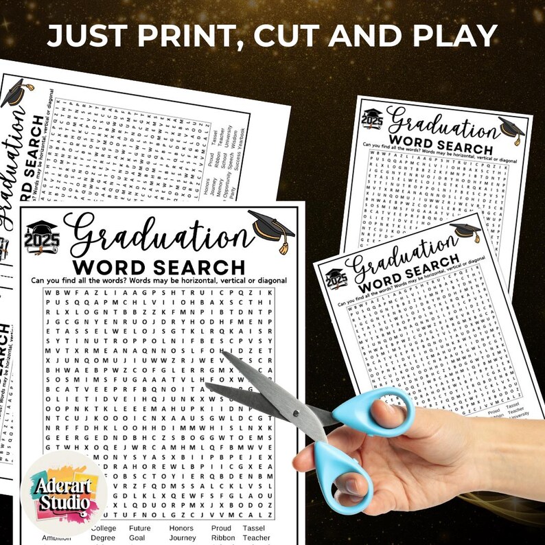 Printable Graduation Word Search Game, Graduation Games, High School or ...