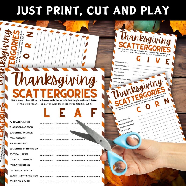 Thanksgiving Scattergories Game, Printable Thanksgiving Games for Kids ...