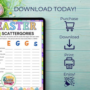 Easter Scattergories Games Bundle, Easter Party Games, Easter Word ...