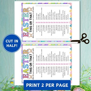 Printable Easter This or That Game, Would You Rather Questions Game ...