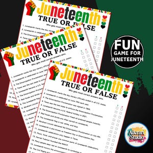Juneteenth True or False Game, Juneteenth Trivia Quiz, Juneteenth Game ...