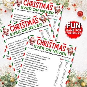 Never Have I Ever Christmas Game, Printable Christmas Game, Xmas Party ...