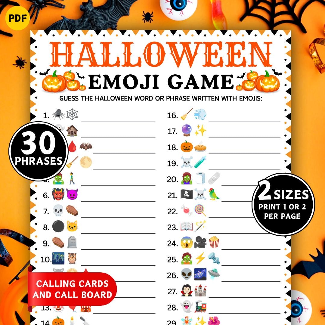 Halloween Emoji Game, Halloween Party Game, Trick or Treat Emoji Game ...