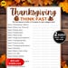 Thanksgiving Think Fast Game! Printable Thanksgiving Games, Think Quick ...