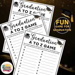 Printable Graduation A to Z Game, A-Z Race Game, Graduation Party Game ...