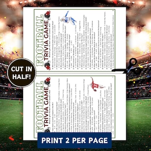 Football Trivia Game, Printable American Football Game, Football ...