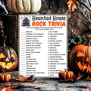 Printable Halloween Trivia Game, Halloween Party Games, Halloween Song ...