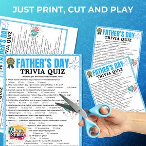 Father's Day Trivia Game, Printable Fathers Day Quiz, Father's Day ...