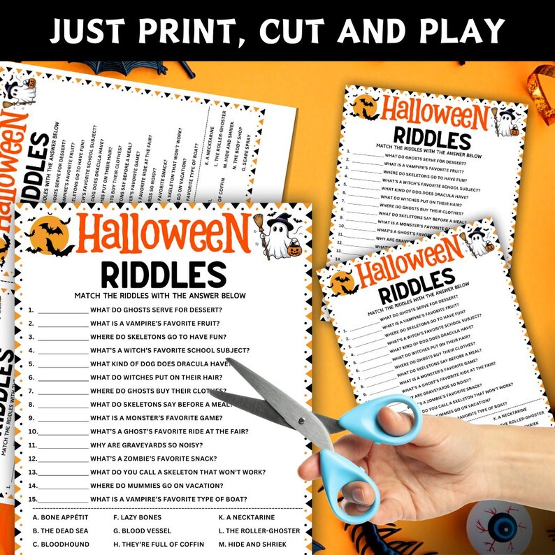 Halloween Riddles Game, Halloween Riddle Me This Game, Halloween Party ...