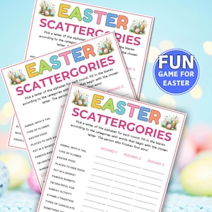 Easter Scattergories Game, Printable Easter Games, Category Challenge ...