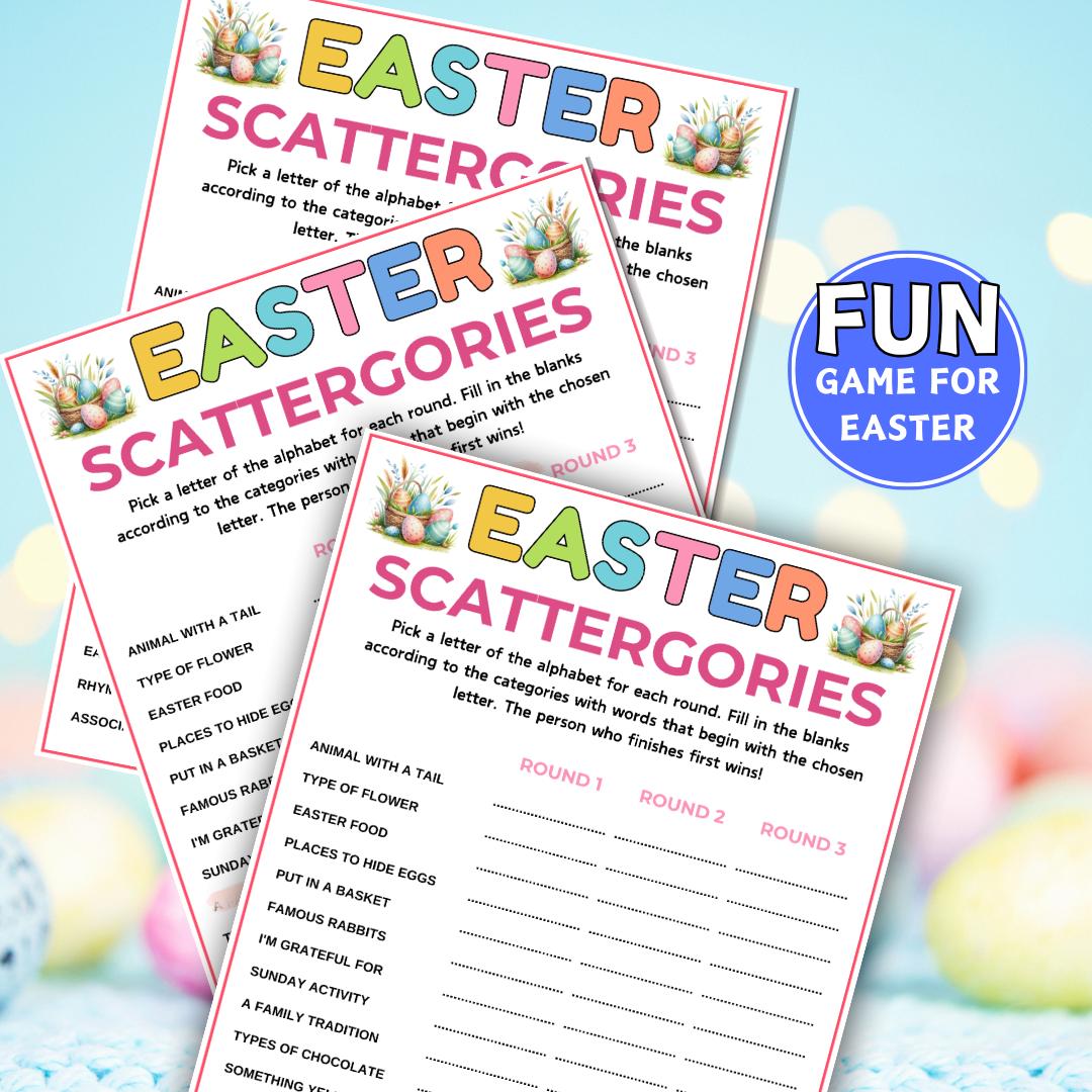 Easter Scattergories Game, Printable Easter Games, Category Challenge ...