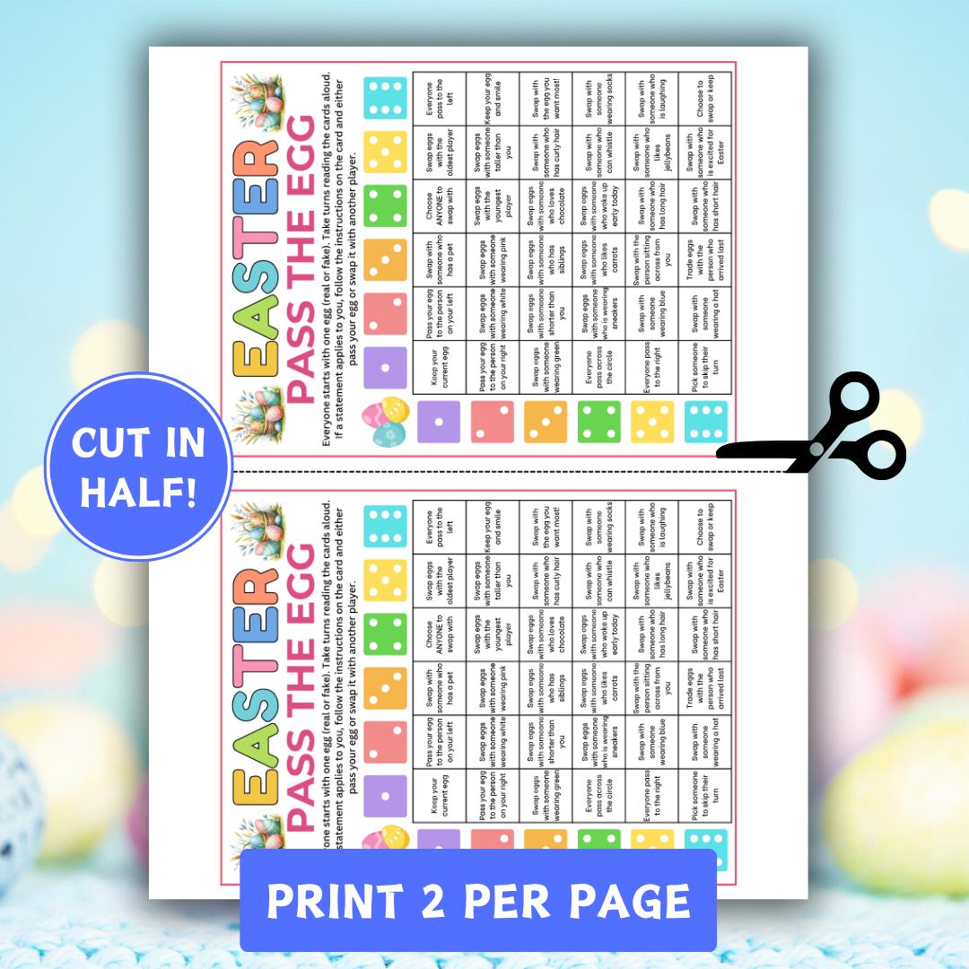 Easter Pass the Egg Game, Easter Left Right Dice Game, Easter Party ...