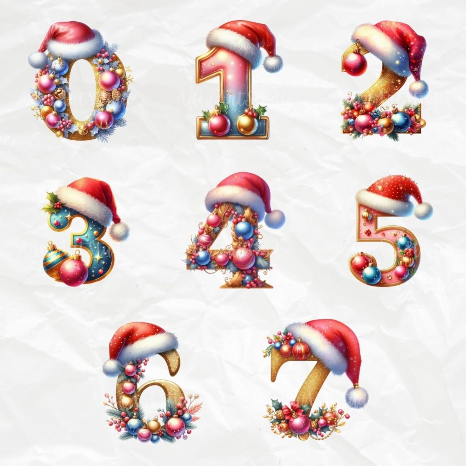 Watercolor Christmas Alphabet Clipart Bundle, Festive Holiday Letters ...