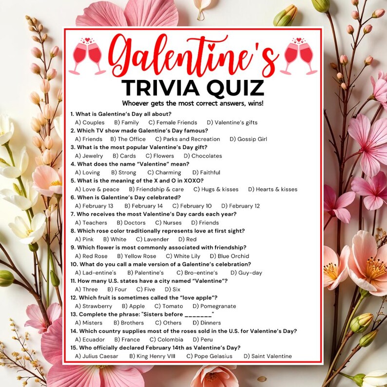 Galentines Day Trivia Game, Printable Galentines Games, Galentines ...